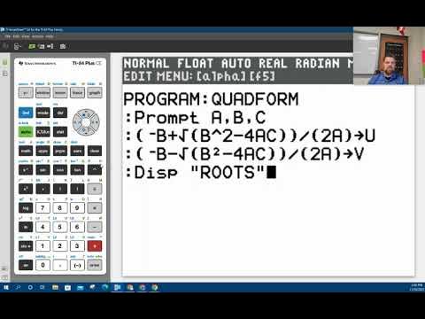 TI-84 CE Tutorial - How to Write a Program for the Quadratic Formula on ...