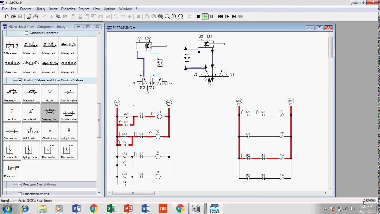 Belajar Basic Ladder PLC Dengan FluidSIM ( A+ B+ B- A- ) - YouTube