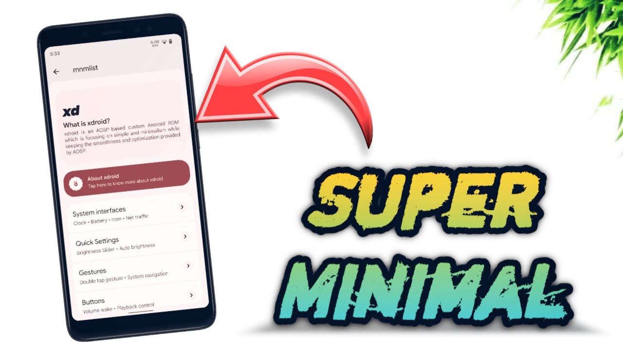 ANDROID 12 - This Custom ROM is Minimal with Minimal Features ! - YouTube