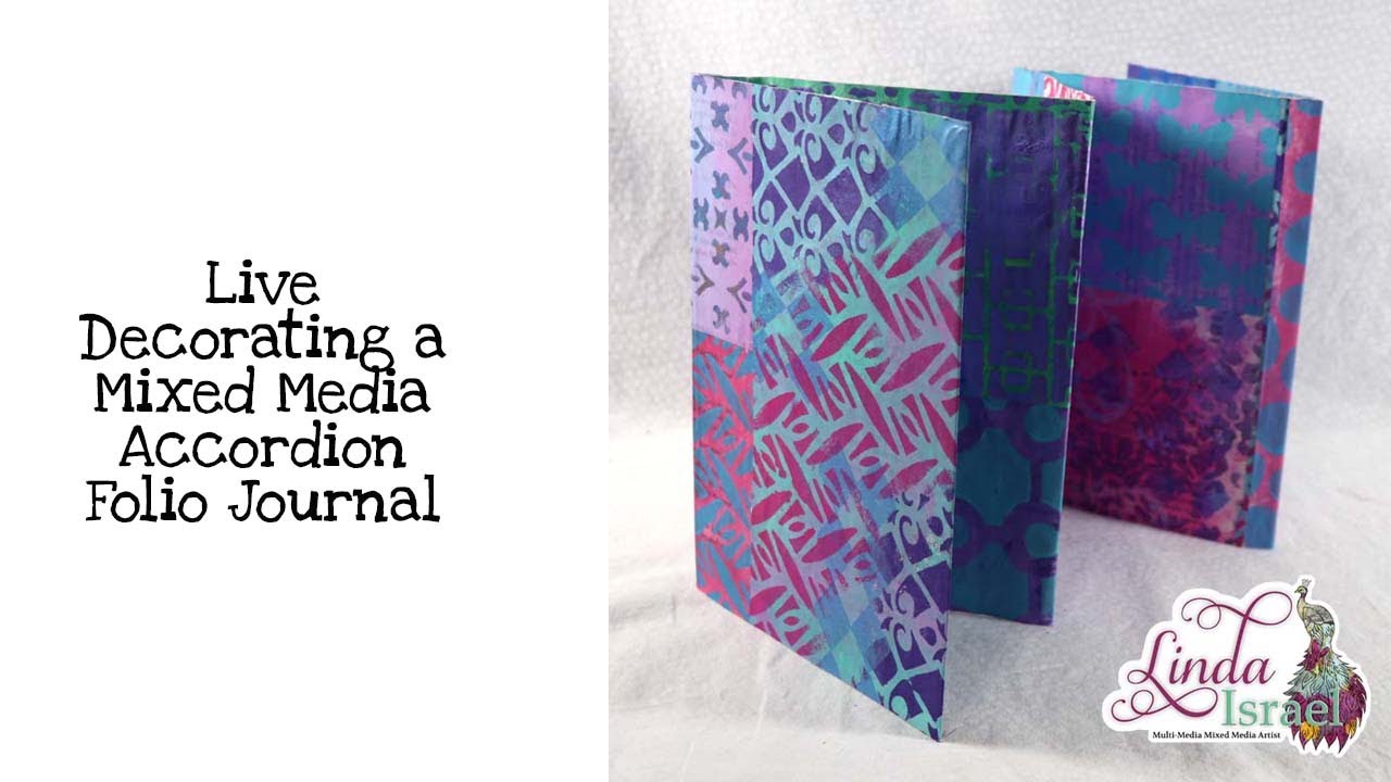 Live Decorating a Mixed Media Folio Journal Base - YouTube