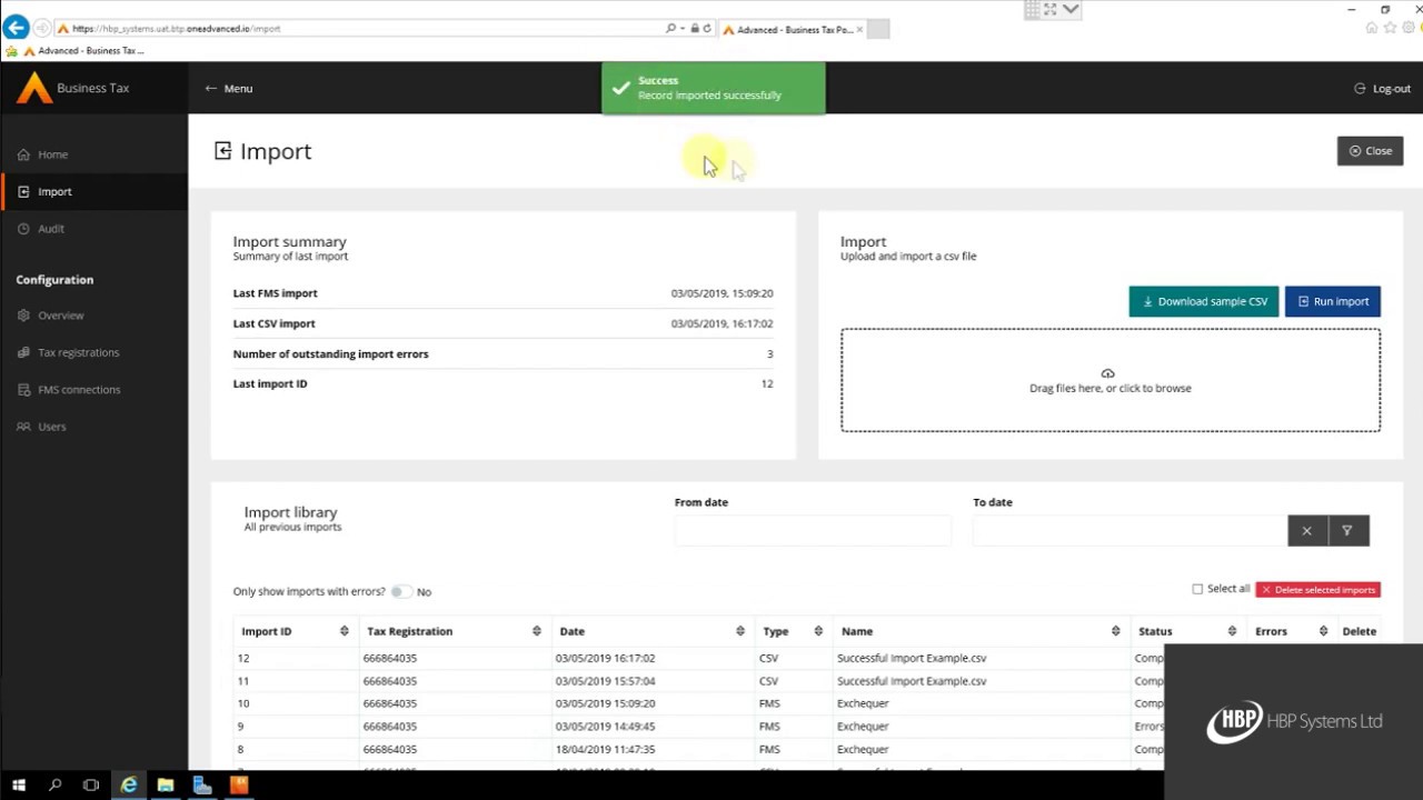 HBP Systems Advanced Business Tax Portal training video - YouTube
