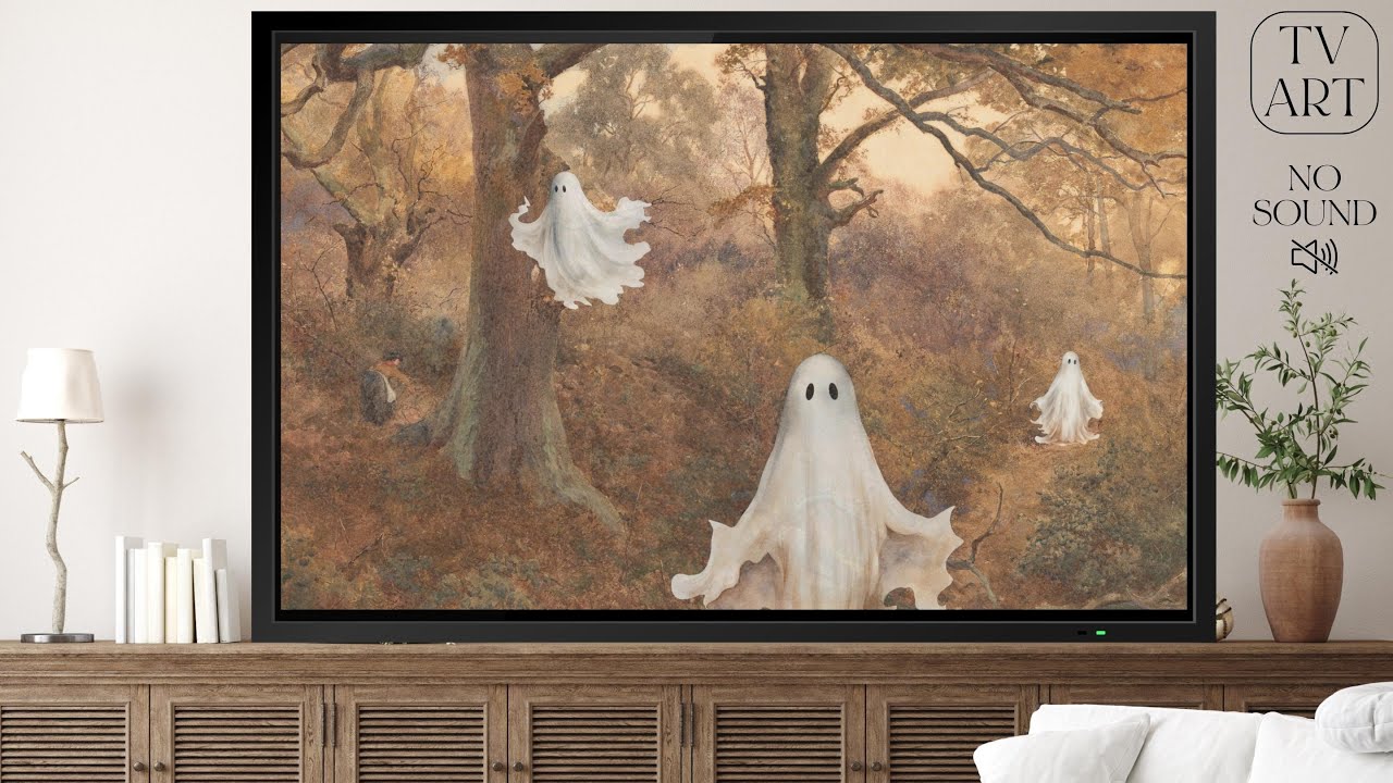 Vintage Fall Leaves Ghost TV Art | Turn Your TV Into Art | 1Hr of 4K HD ...