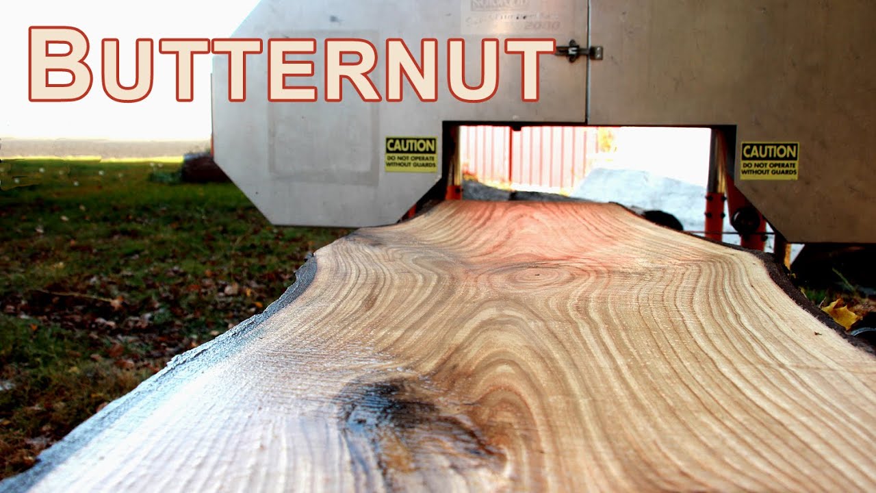 Slabbing Butternut Log on the Mill - #90 - YouTube