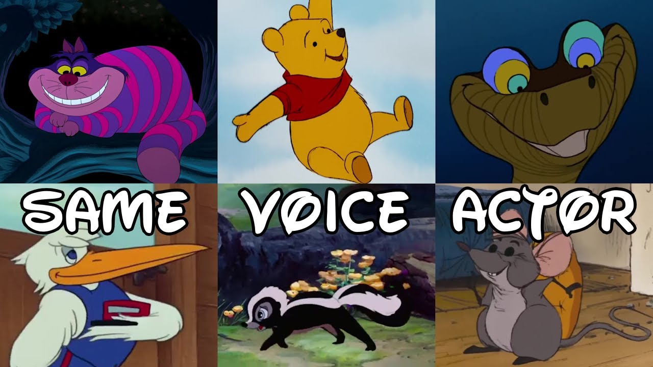 Reused Voice Actors in Old Disney Movies: Compilation - YouTube