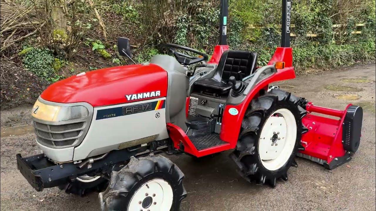 YANMAR AF17 4WD Compact Tractor & New 4ft Flail Mower - YouTube