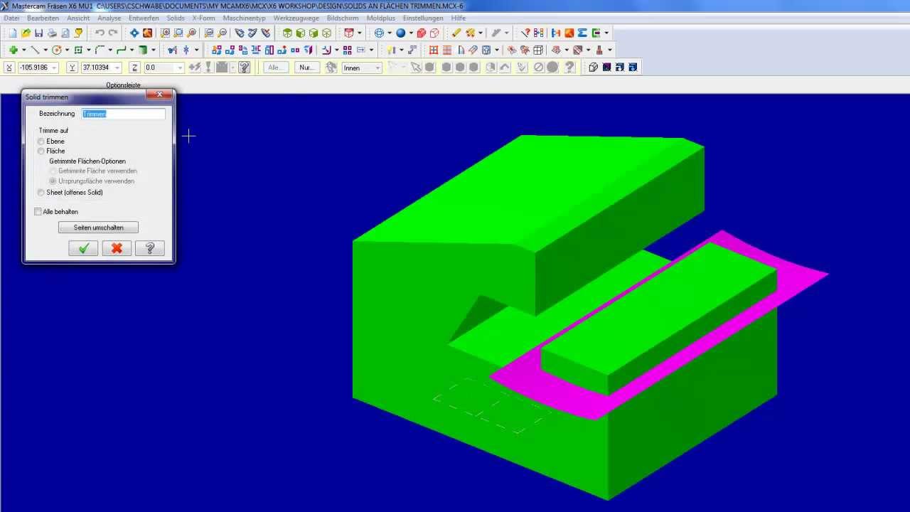 Neue Funktion in Mastercam X6 - CAD (Design) - YouTube