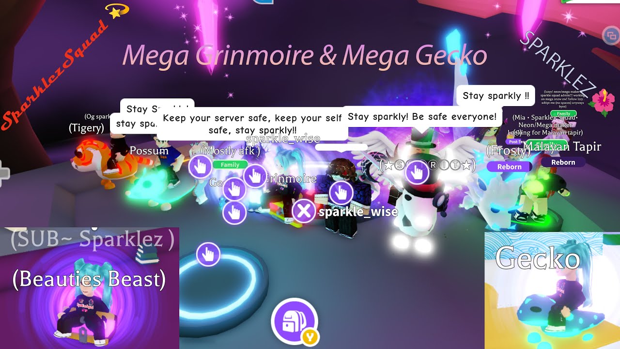 Mega Grinmoire and Mega Gecko! #sparklez #playadoptme #adoptme - YouTube