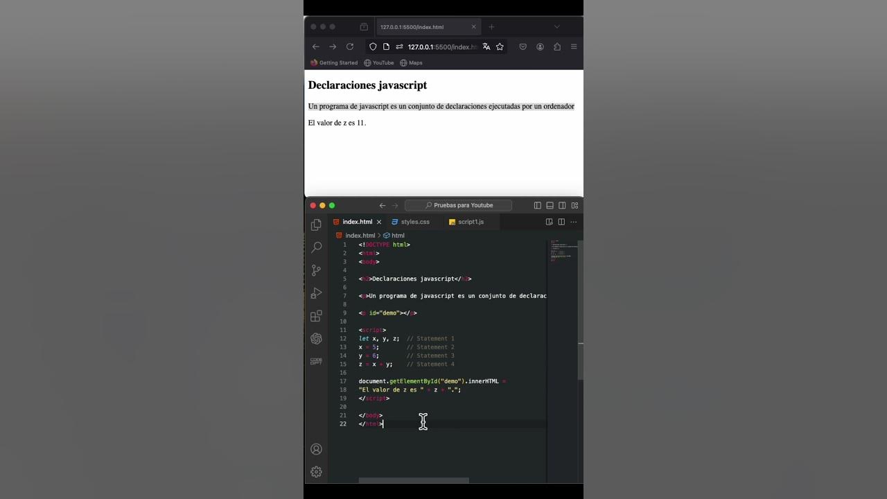Como hacer declaraciones en Javascript #shorts - YouTube
