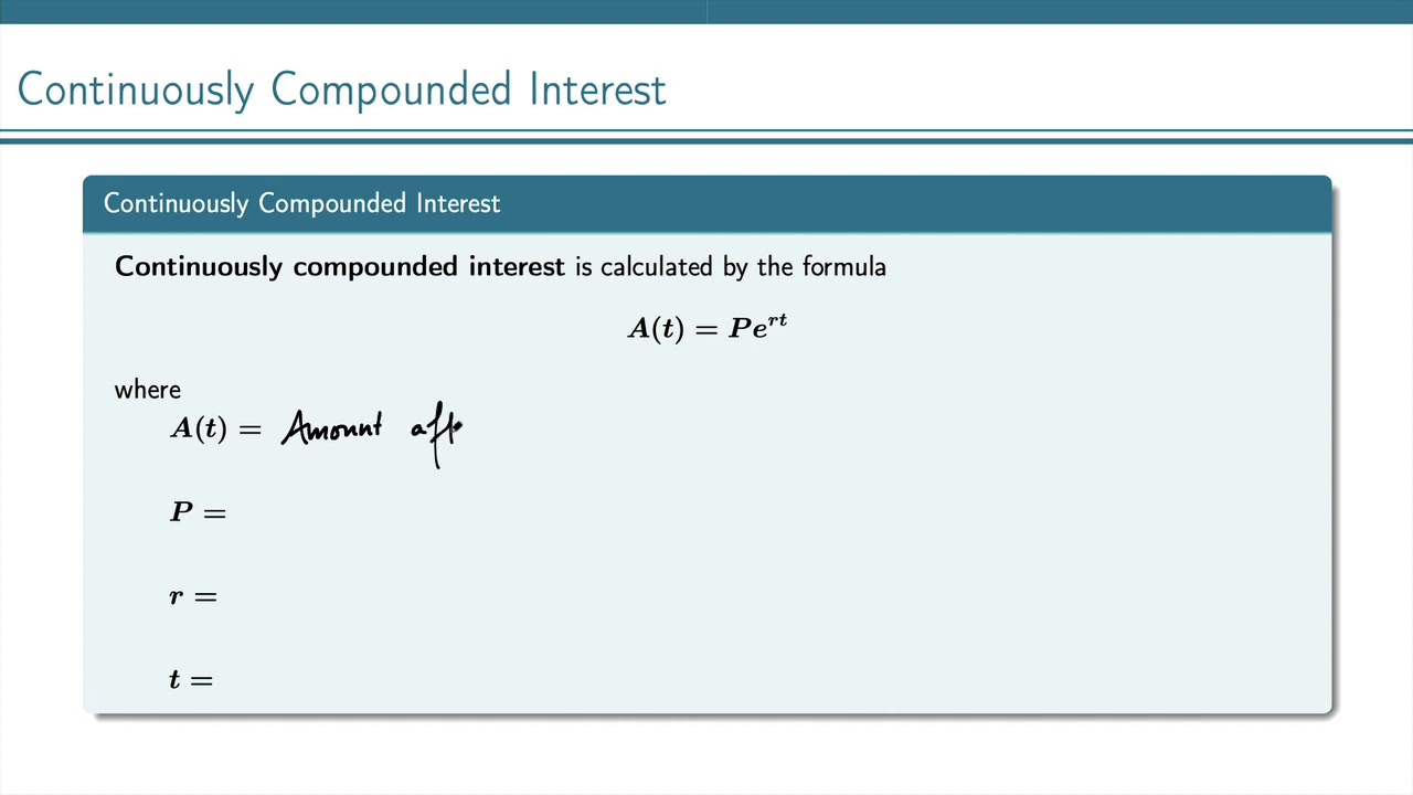 Continuously Compounded Interest - YouTube
