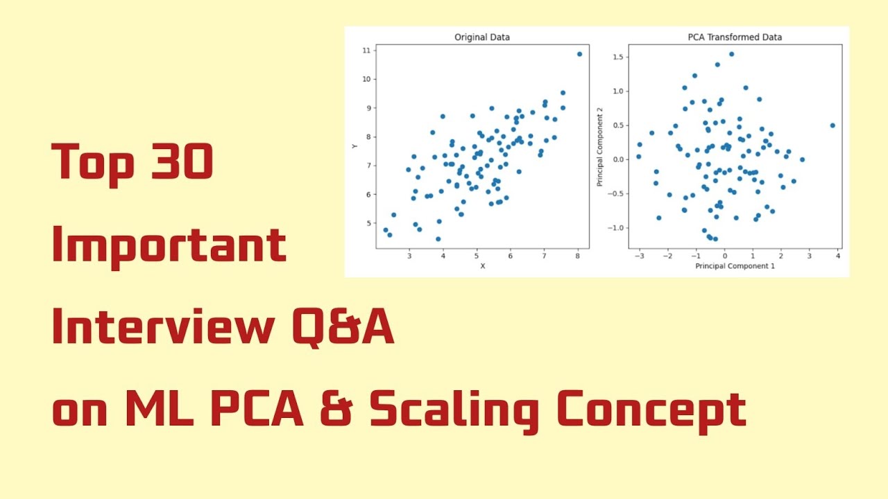 PCA & Scaling Concepts of Machine Interview Questions #machinelearning ...