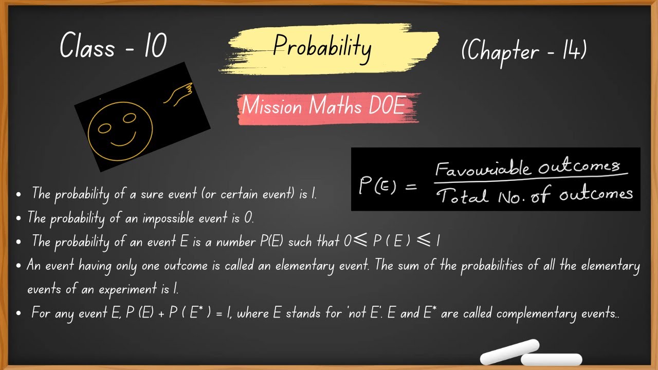 Class - 10 Probability (Chapter - 14) Mission Maths DOE - YouTube