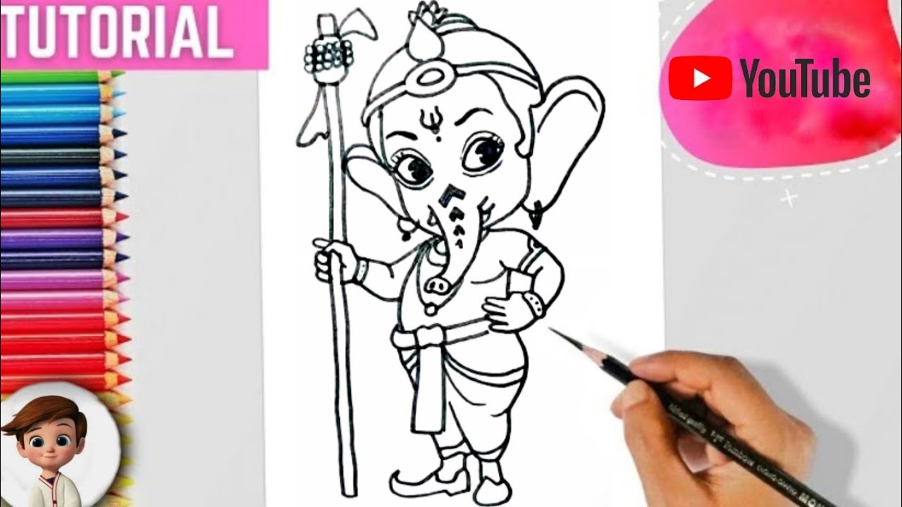 Bal Ganesh Drawing easy step by step | how to draw Ganesh | Ganesha ...