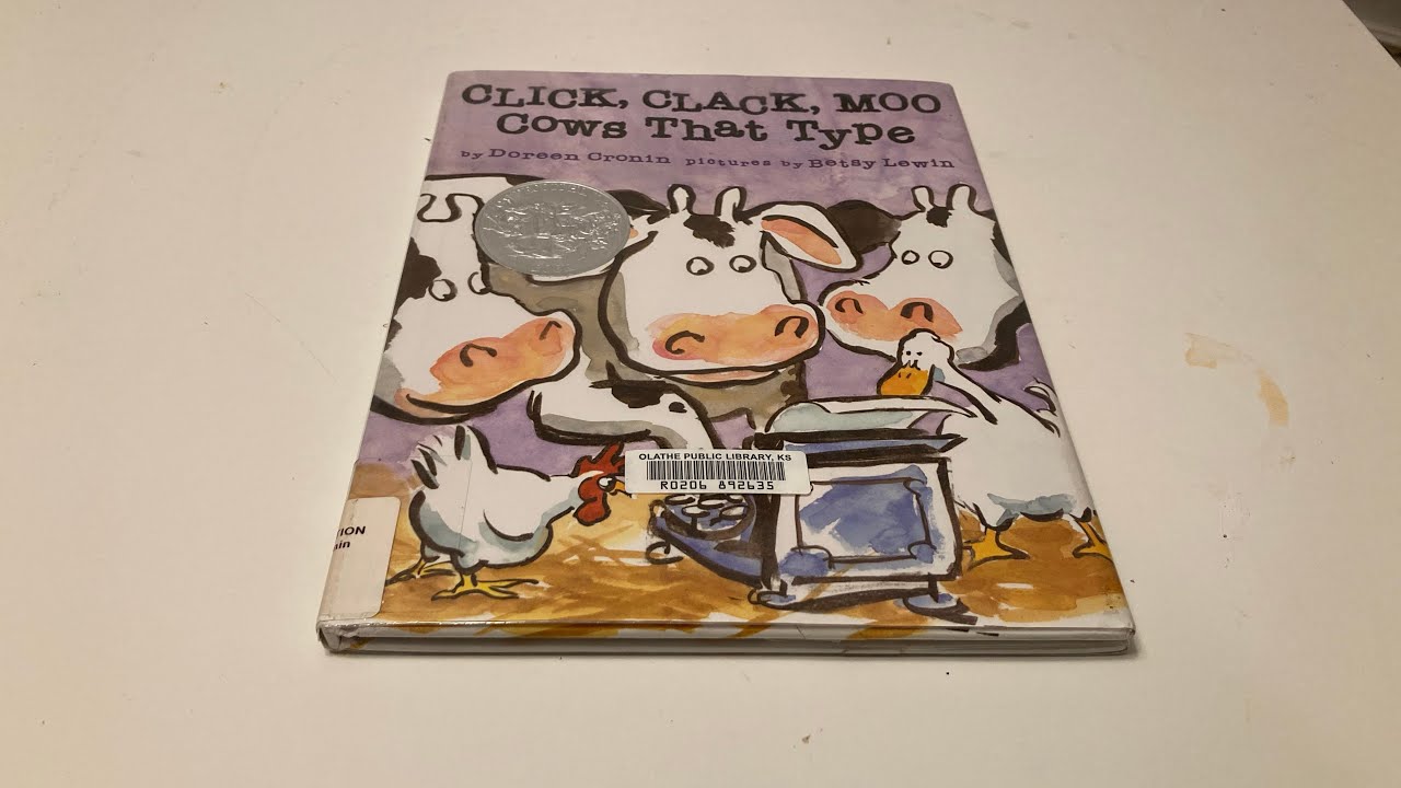 Reading Click, Clack, Moo cows that type by Doreen Cronin - YouTube