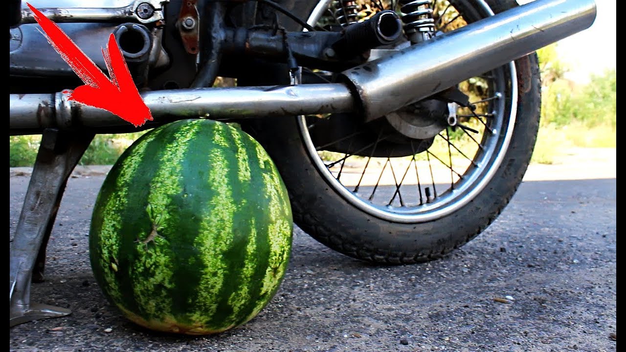 EXPERIMENT: MOTORCYCLE VS WATERMELON - YouTube