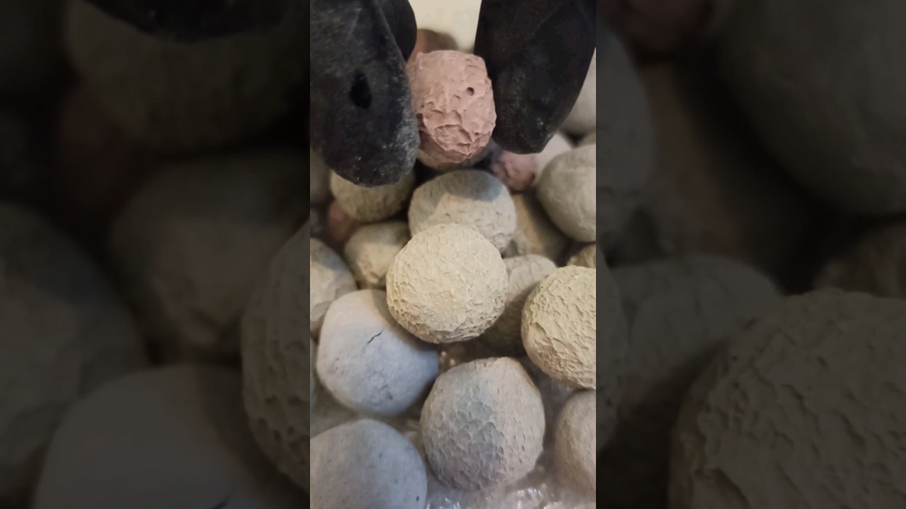 crunchy red clay ball - YouTube