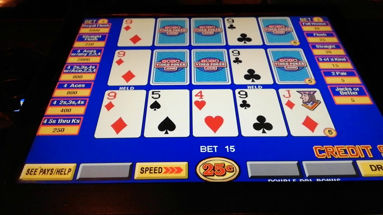 Double double video poker triple play - YouTube
