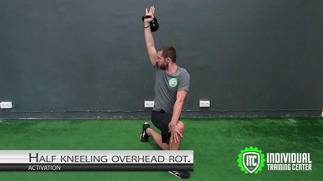 Half kneeling overhead rotation - YouTube