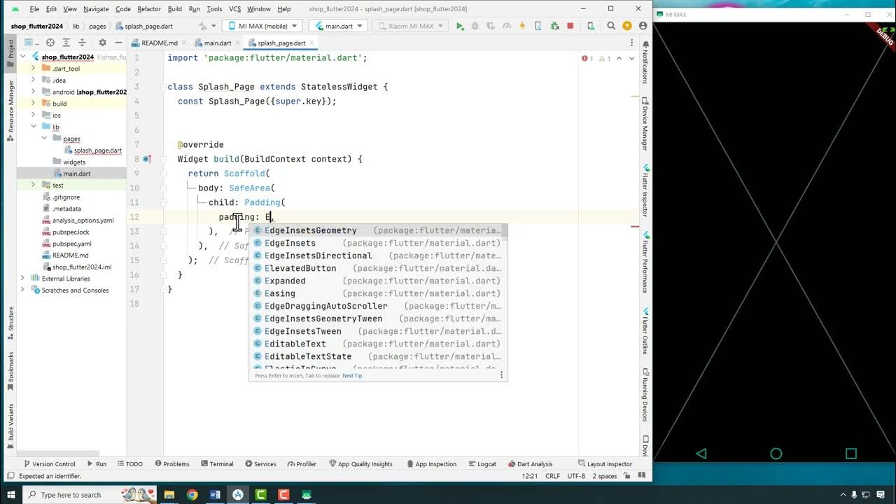 Flutter #01- Tạo màn hình splash trong ứng dụng bán hàng với Flutter và PHP - YouTube