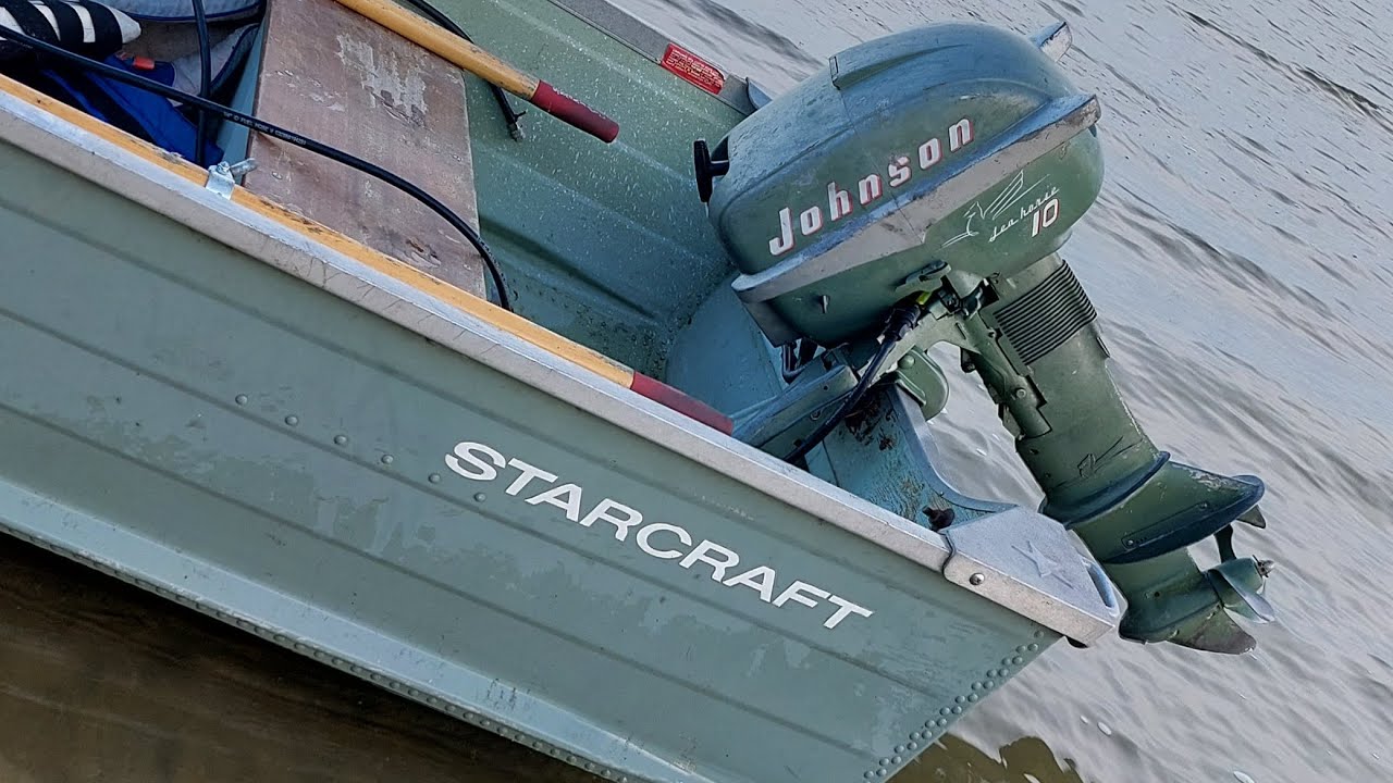 The 10 on 14! 1973 Starcraft 14' STR & 1954 Johnson 10hp. Smashing that ...