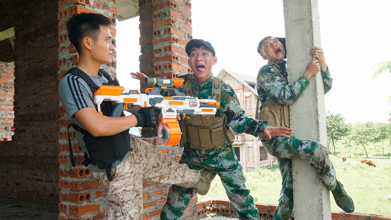 Battle Nerf War Elite Warriors NERF GUNS Mercenary Team NERF WAR - YouTube