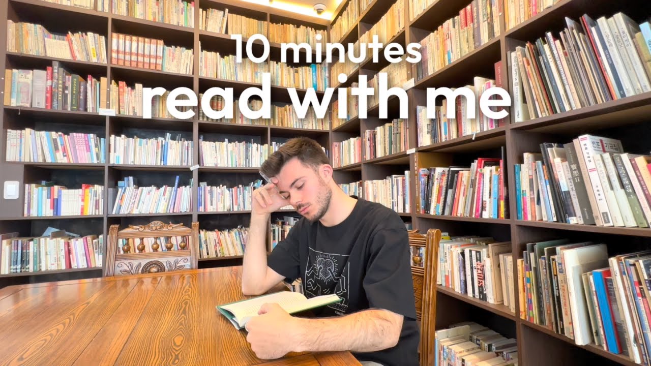 read with me at a library cafe (10 minutes of ambient reading) - YouTube