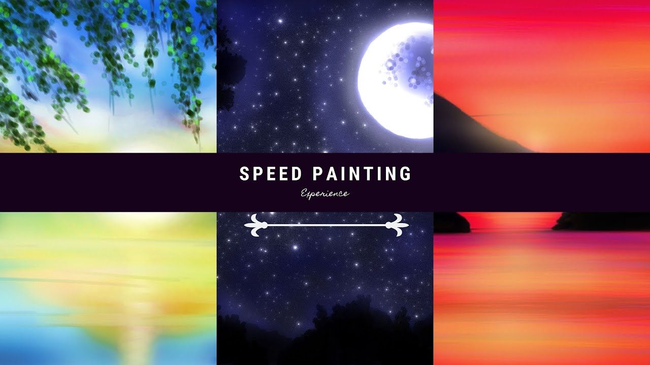 Digital painting Night landscape speed painting/ REAL drawing process ...