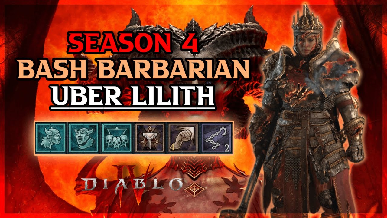 Uber Echo of Lilith Kill Season 4 - Bash Barb - Diablo 4 Gameplay - YouTube