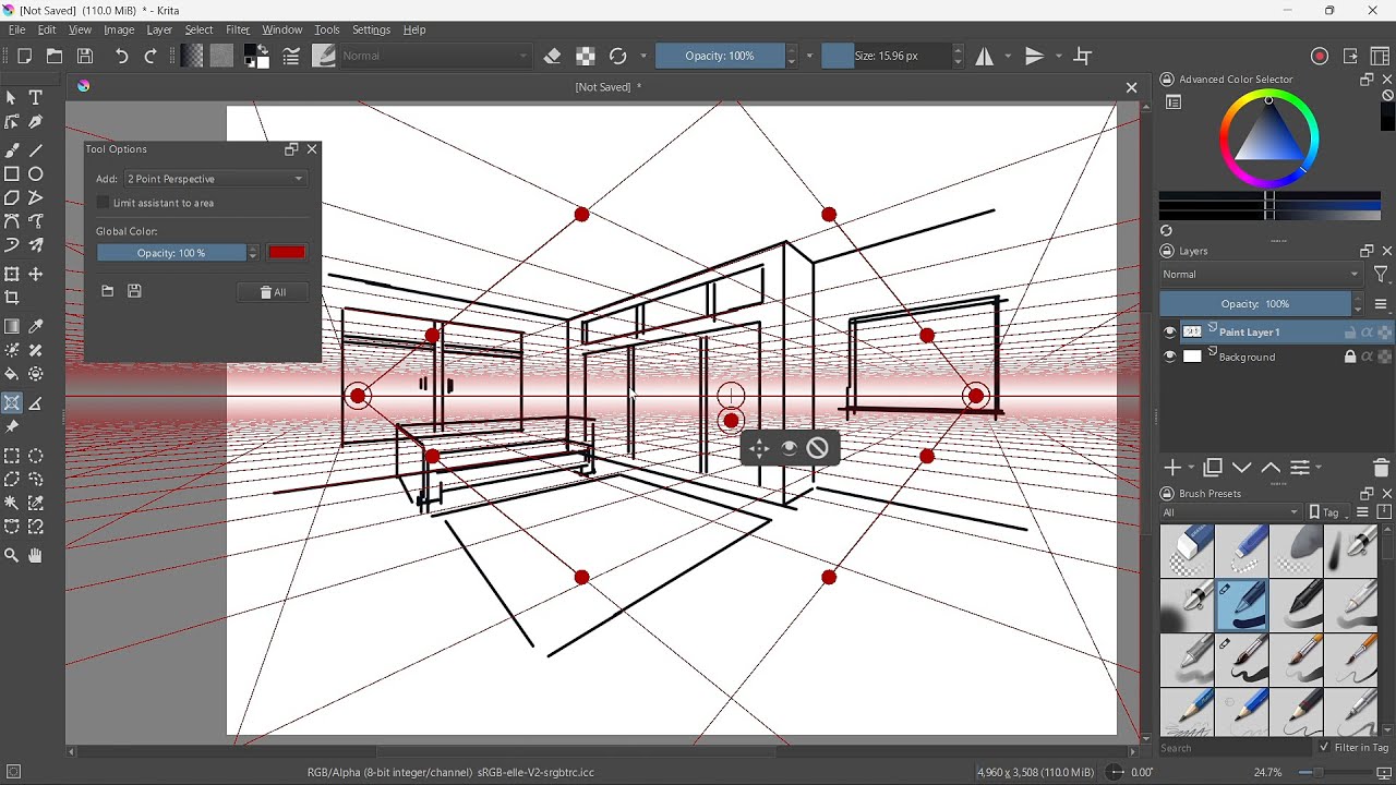 Krita - the Basics Pt 3 - how to use the Assistant Tools | Absolute ...