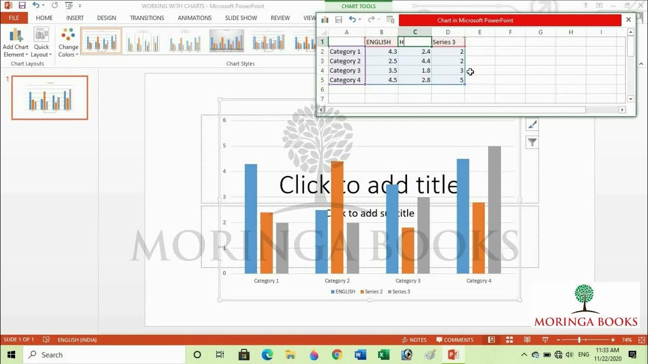 How to Work with Charts in MS PowerPoint 2013 in Windows 10 - YouTube