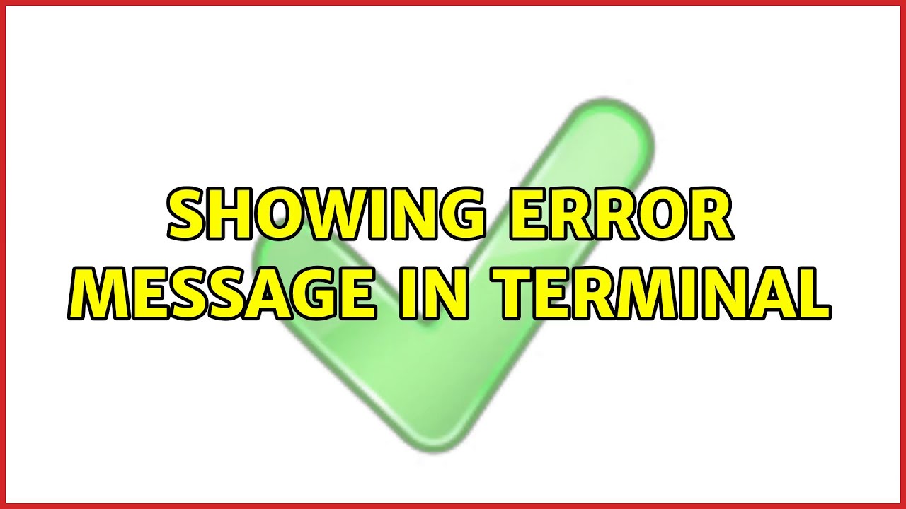 Ubuntu: Showing error message in terminal - YouTube
