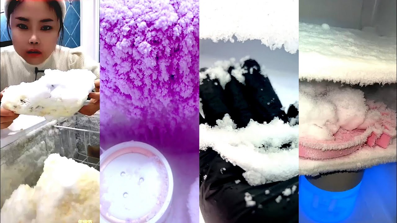 ASMR WHITE ICE EATING / FREEZER FROST EATING. ICE EATING - YouTube
