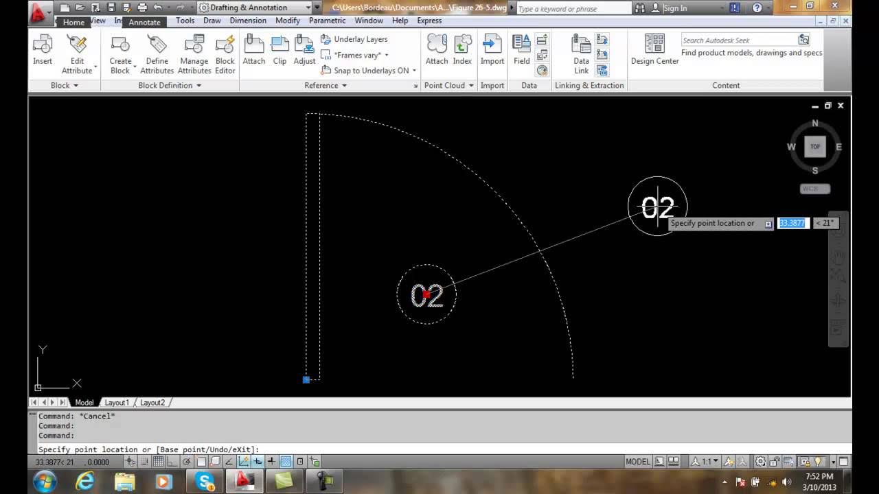 AutoCAD II 26-6 Using a Move Action Dynamically - YouTube