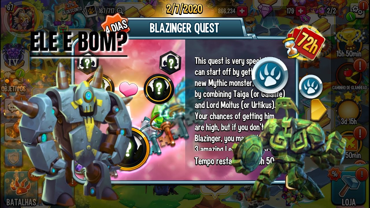 BLAZINGER REVIEW! Ele e Bom? Monster Legends - Ultimo Dia da Corrida ...