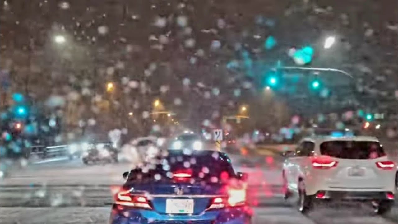 ️ ️ ️ 🇨🇦 Night Snowstorm Driving in Vancouver, BC, Canada - YouTube