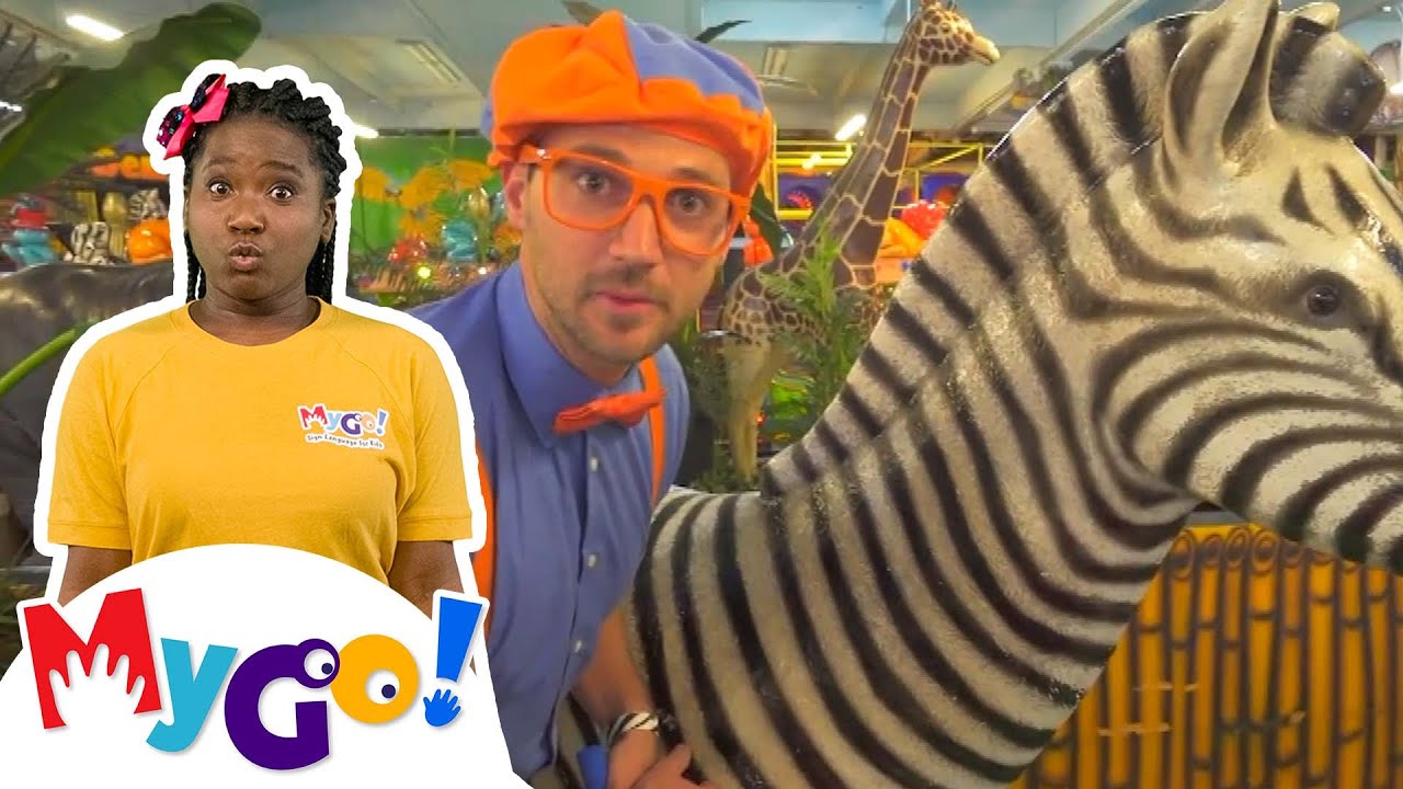 Blippi Explores Jungle Animals | Blippi | MyGo! Sign Language for Kids ...