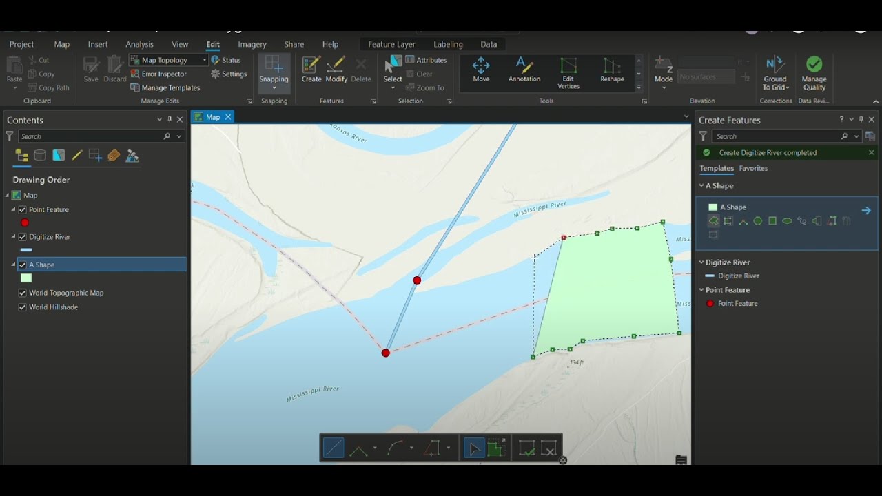 Create a Point, a Line, and a Polygon in ArcGIS Pro - YouTube