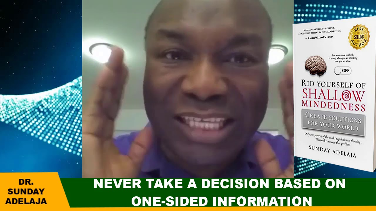 NEVER TAKE A DECISION BASED ON ONE SIDED INFORMATION. #DSATV. - YouTube