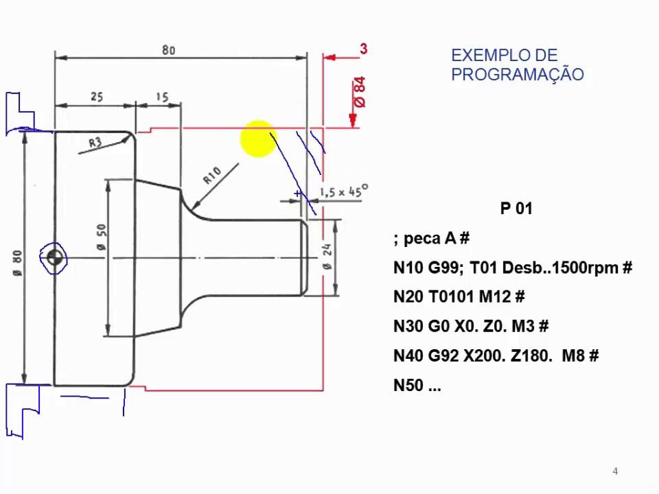 Aula 4 Programação Torno CNC - Programação Final Parte 1 Faceamento ...