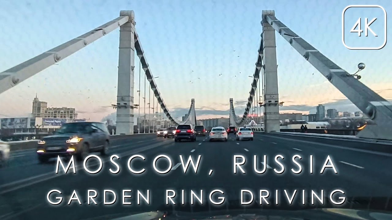 Winter road trip around the Garden Ring in -25 below zero. 4K Moscow ...