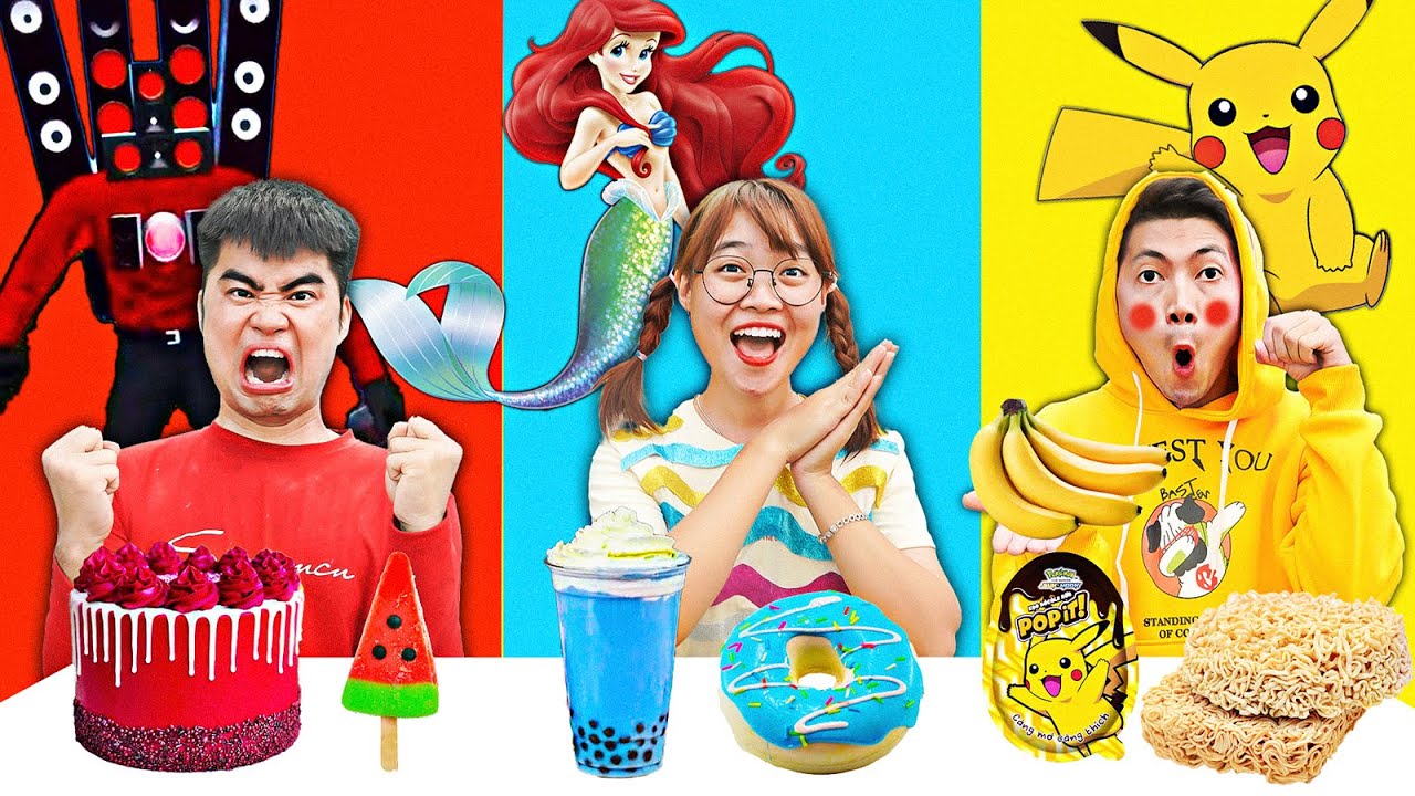 Hà Sam Thử Thách Ăn Uống Theo Màu Sắc Của Các Nhân Vật Dễ Thương Và ...