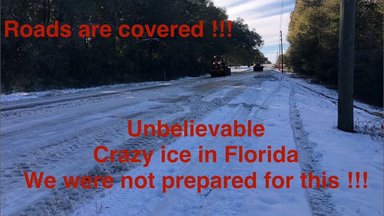 Crazy ice in Florida covering the roads!!! We weren’t prepared - YouTube