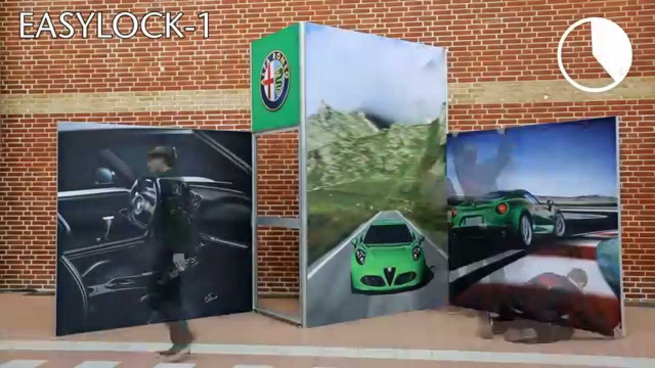 Press walls made in modular exhibition system for large printed fabric ...