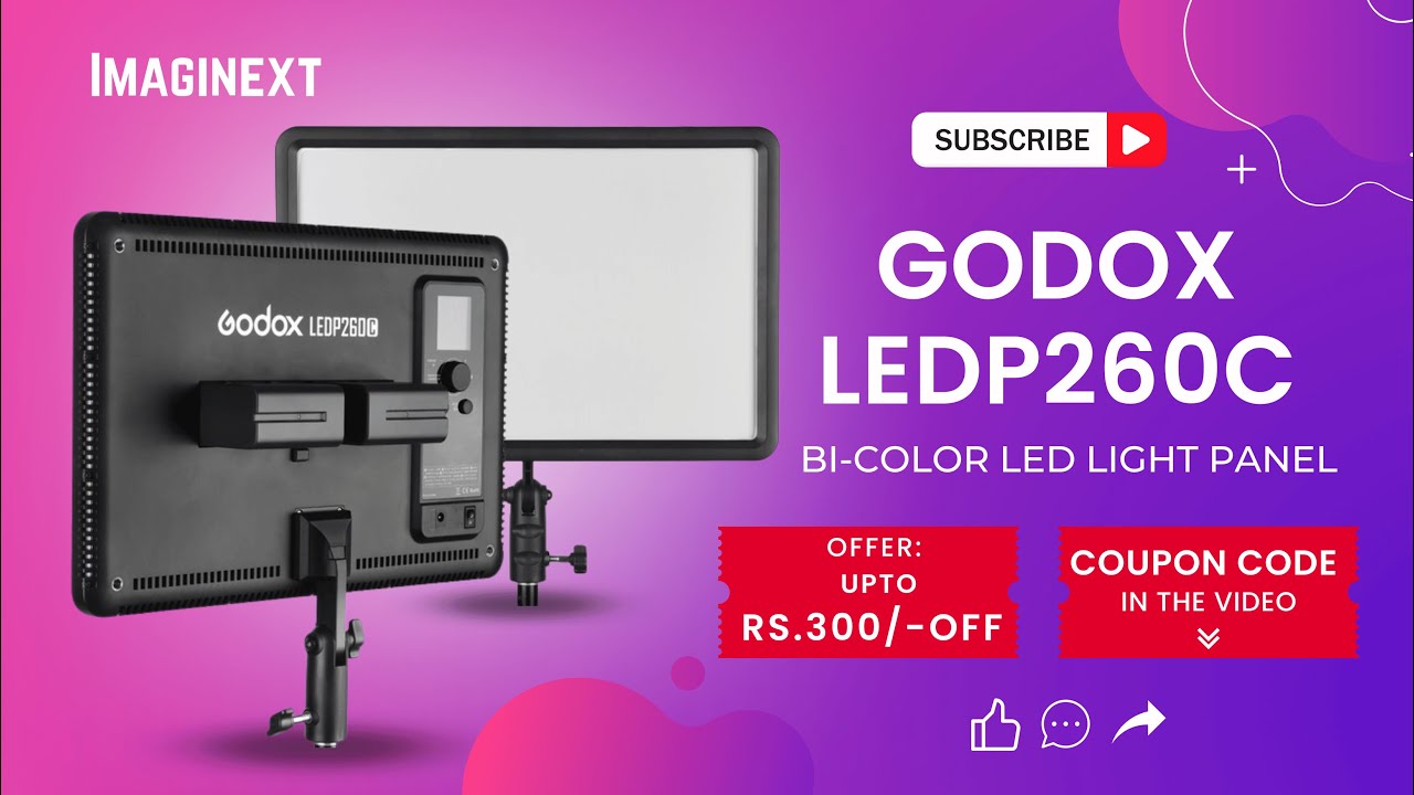 Godox LEDP260C Bi-Color LED Light Panel - YouTube