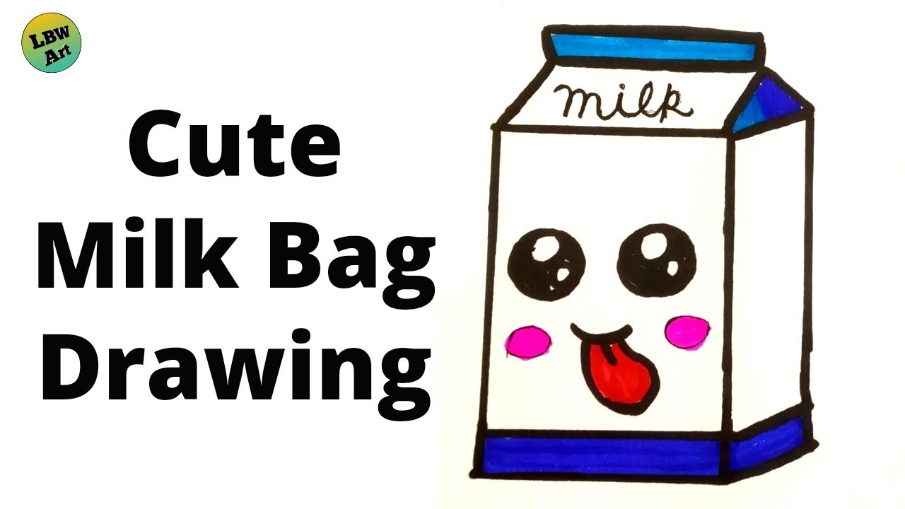 How To Draw Cute Milk Box Easy | Milk Box step by step drawing - YouTube