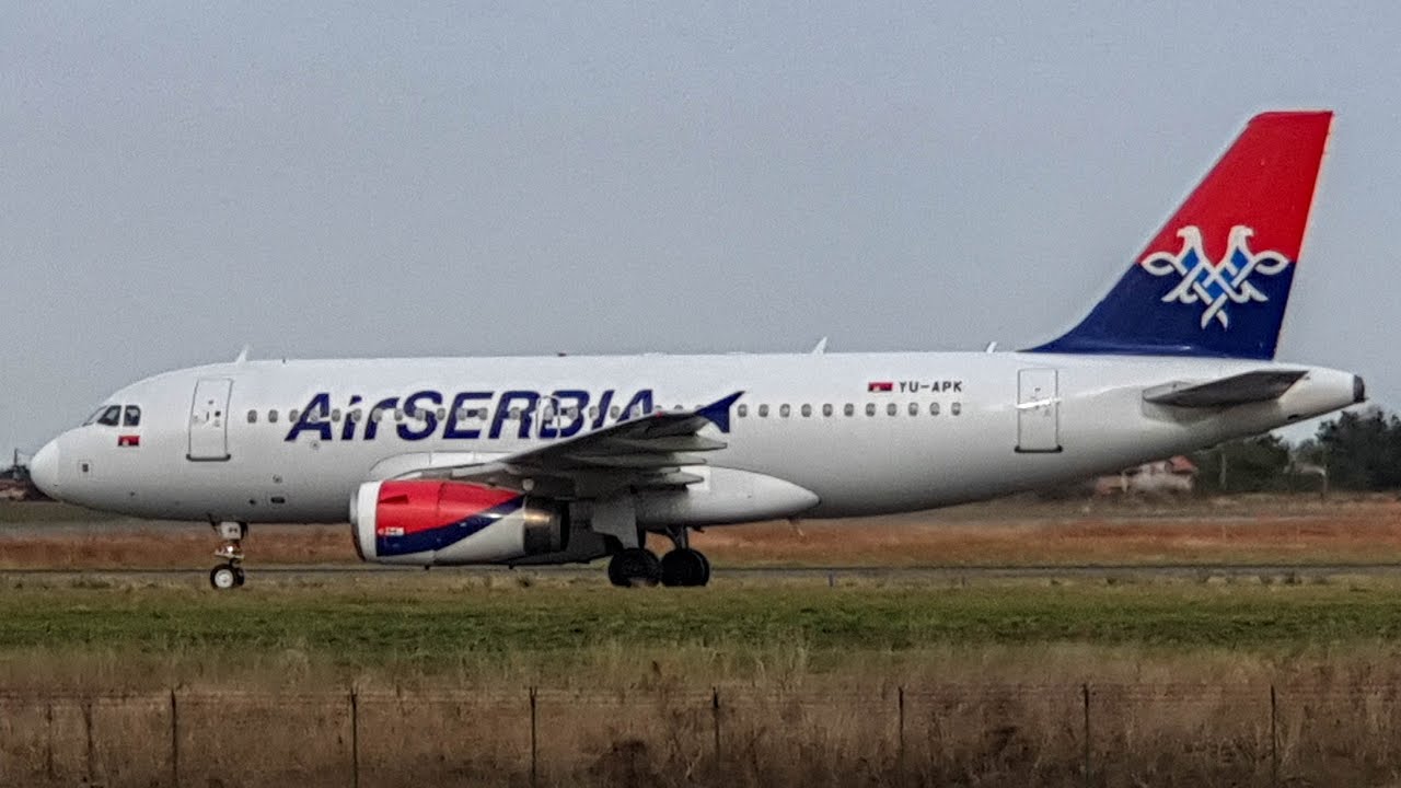 AIRSERBIA Airbus a319 LANDING At Belgrade Aiport - YouTube
