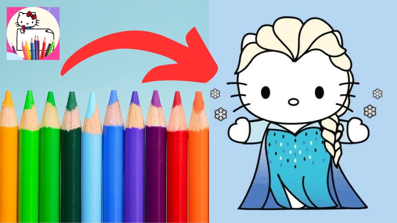 How to draw cute Elsa Hello Kitty - YouTube