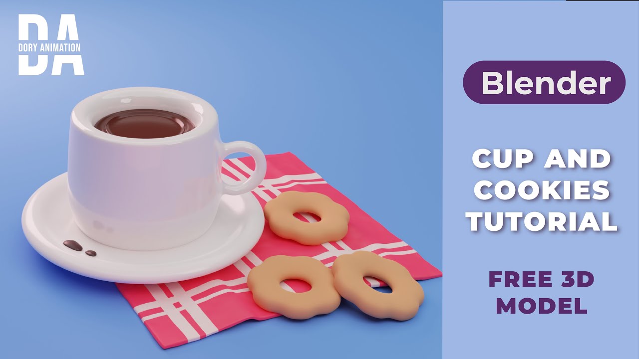 Cup and cookies - Blender tutorial - FREE 3D MODEL - YouTube