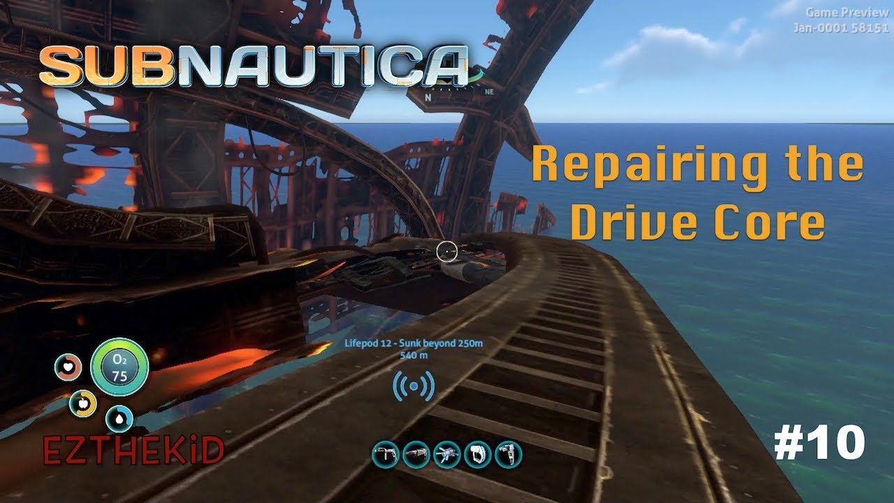 Subnautica: Repairing the Drive Core Breach on the Aurora - YouTube