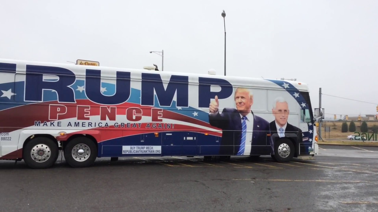 Trump Bus. Агит-Трамп-автобус и сувениры. - YouTube