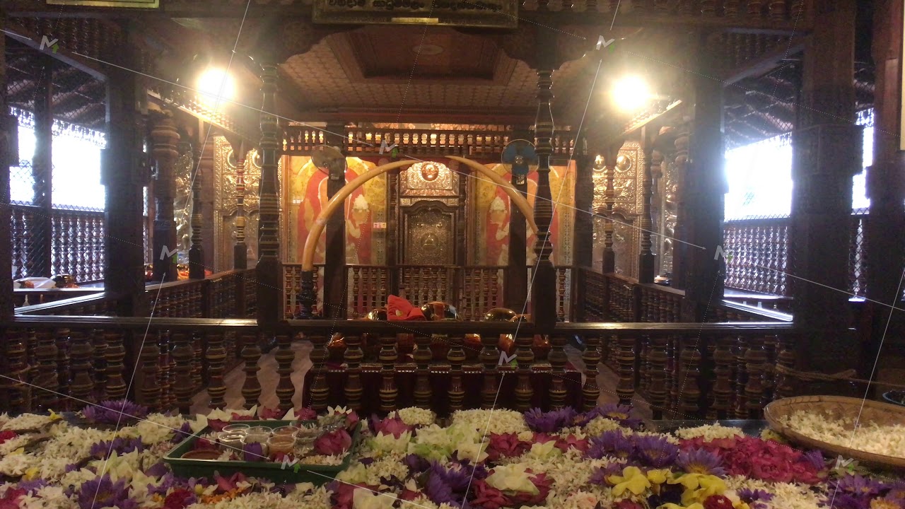 Kandy, Sri Lanka, November 25, 2019, Sri Dalada Maligawa room with ...